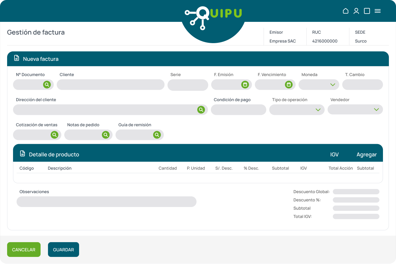 Facturación electrónica - Quipu ERP